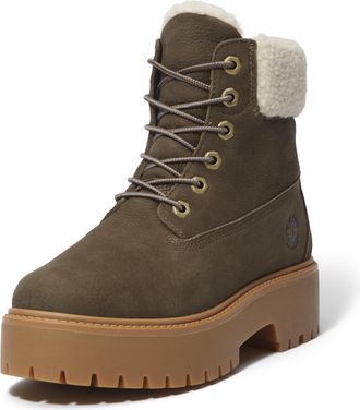 Timberland Damen Stone Street Mid Warm Gef&uuml;ttert Wasserdicht Stiefel, Dunkelbraun, 8 Wide