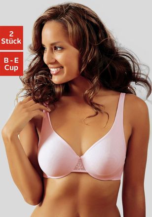 Nuance T-Shirt-BH NUANCE, Damen, Gr. 100, Cup E, bunt (ros&eacute;, creme), Microtouch, Obermaterial: 85% Polyamid, 15% Elasthan, BHs BH BH-Set B&uuml;gel-BH T-Shirt-BH,