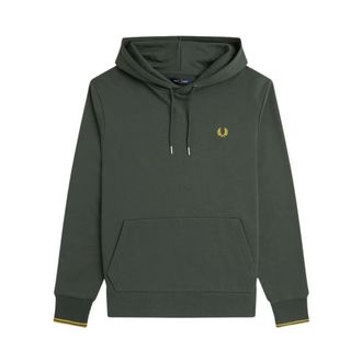 Fred Perry Homme, Sweatshirts et sweats à capuche, Vert, Taille: XL SweaT-shirt Vert avec Capuche à Cordon