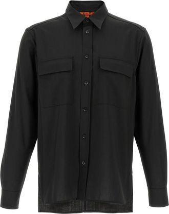 Barena Homme, Chemises, Gris, Taille: L Tropical Wool Den Shirt