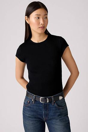 Levi's Dry Goods T Shirt Mancheron Gaufré - Femme - Noir / Anthracite Night - 2XL