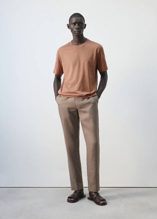 Mango T-shirt 100 % coton regular-fit p&ecirc;che - Homme - XXL - MANGO MAN