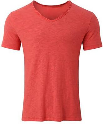 Generic T-shirt &agrave; col en V pour homme - Manches courtes - Coupe ajust&eacute;e - Confortable - Doux - D&eacute;contract&eacute; - Pour lentra&icirc;nement en plein air, la gym, lentra&icirc;n