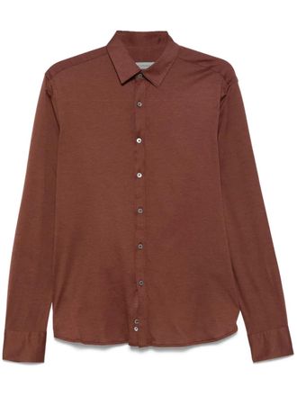 Canali chemise &agrave; boutonni&egrave;re sur le devant - Marron