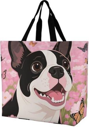 Generic Visage De Chien De Dessin Anim&eacute; Sac Fourre-Tout Imperm&eacute;able Sacs R&eacute;utilisable Sac Courses Pour Plage Gym Quotidienne