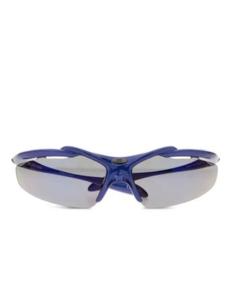 Balenciaga lunettes de soleil &agrave; verres miroirs - Bleu