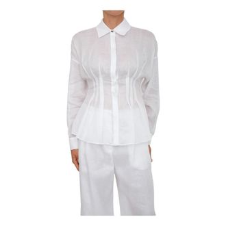 Max Mara Femme, Blouses et Chemises, Blanc, Taille: 36 FR Camicia