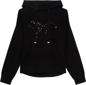 Oltre Femme, Sweatshirts et sweats &agrave; capuche, Noir, Taille: 46 FR Sweat &agrave; capuche avec sequins
