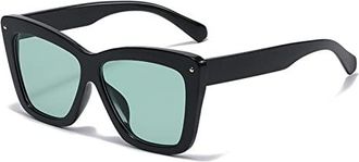 Generic Lunettes de soleil style rue oeil de chat à large monture pour femmes, lunettes de vacances en plein air pour célébrités Internet (couleur : D, taille