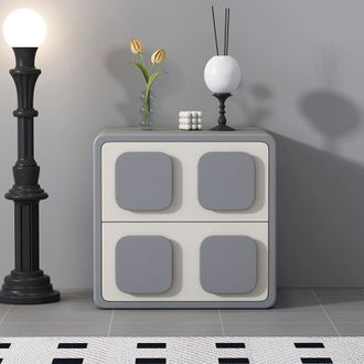 Generic Nachttische Schlafzimmer, Nachttisch Mit Schubladen Und Quadratischem, Abgerundetem Griff, Massivholz for Sofa-Sideboard, Tv-Schrank, Arbeitszimmer-Au