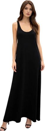 Simona Corsellini Femme, Robes, Noir, Taille: 44 FR Abito lungo in satin fibia sul dietro