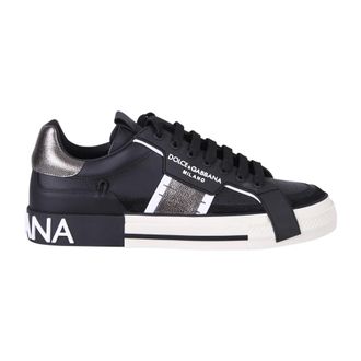 Dolce & Gabbana Homme, Chaussures, Noir, Taille: 40 EU Baskets Noires Avec Inserts M&eacute;talliques Et Semelle En Caoutchouc