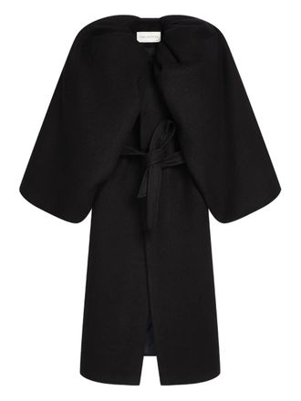 Dries Van Noten Wollmantel mit Ballon&auml;rmeln - Schwarz