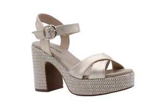 Nero Giardini E513631D Sandales Femme en Cuir - Platine 38 EU