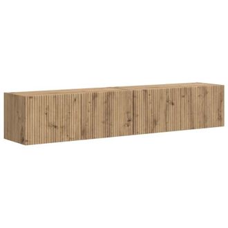vidaXL vidaXL Meuble TV mural 2 pcs Ch&ecirc;ne artisan 78,5 x 31 x 29,5 cm