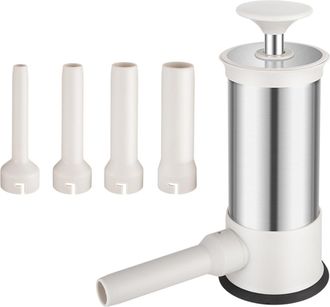 Dioche 3,3-Liter-Wurstf&uuml;ller aus Edelstahl, Vertikale Fleischf&uuml;llmaschine - Manuelle Presse f&uuml;r Selbstgemachte Wurst mit R&ouml;hrchen in 4 Gr&ouml;&szlig;en, und Baumwollfa