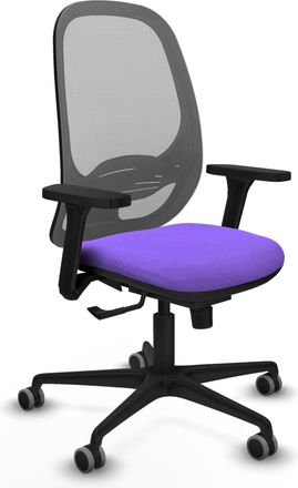 Piqueras y Crespo B&uuml;rostuhl mit 3D-Armen, h&ouml;henverstellbare Lendenwirbelst&uuml;tze, ausgestattet mit 3 Positionen und Schneideschaum, Grau/Lila