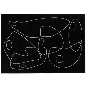 Miliboo Teppich Schwarz mit Line Art Motiv 160x230 cm ARTISTE