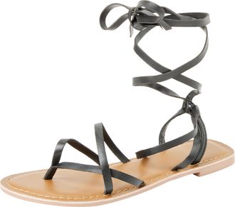 Dreimaster Vintage Damen Sandal, Schwarz, 36 EU