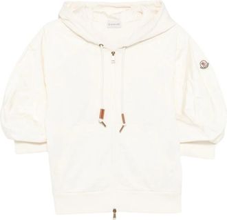 Moncler Femme, Sweatshirts et sweats &agrave; capuche, Beige, Taille: 40 FR SweaT-shirt Zipp&eacute;