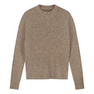 Olaf Hussein Homme, Pulls, Brun, Taille: S Essential Melange Knitted Crewneck