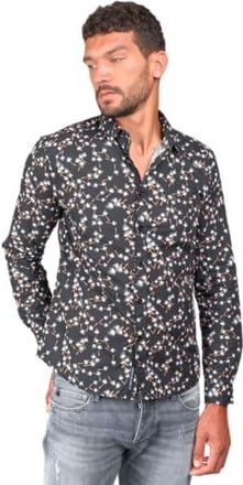 Le Temps Des Cerises Chemise Gebas Noire à Motif Feuilles