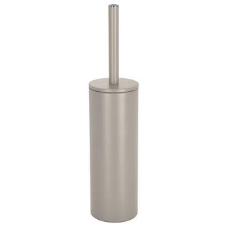 Spirella Toilettenbürste mit Halterung aus Stahl, Modell Akira, Austauschbarer Bürstenkopf und Behälter aus Massivem Stahl, mit Hygienischem Behälter, Matt Tau