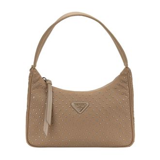 Prada Re-Edition Mini Crystal Schultertasche - - Bags - Damen - Beige - ONE SIZE