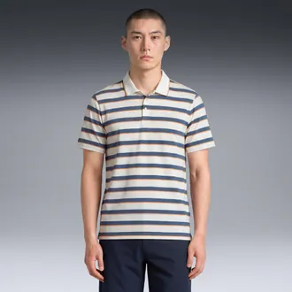 Puma Polo de golf &agrave; rayures CLOUDSPUN Homme, V&ecirc;tements, Blanc, XXL