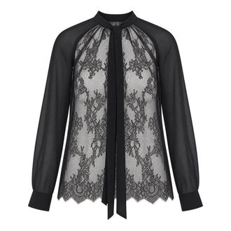 Liu Jo Schluppenkragen-Bluse - - Blouses & Shirts - Damen - Schwarzk - M