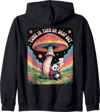 Shinkai Retro Psychedelic Panda Pilz Cosmic Vibes Kapuzenjacke