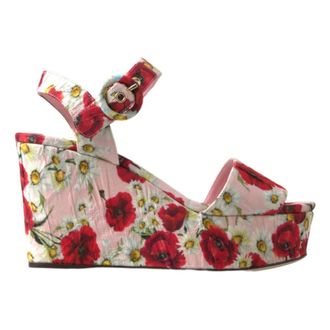 Dolce & Gabbana Mehrfarbige Blumenprint Wedges - - Shoes - Damen - Mehrfarbig - 37 1/2 EU