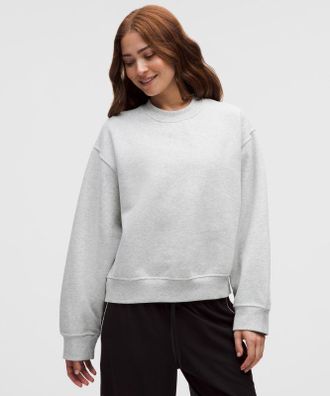 lululemon Sweat &agrave; col rond Steady State pour Femmes - Light Gris - Taille XL