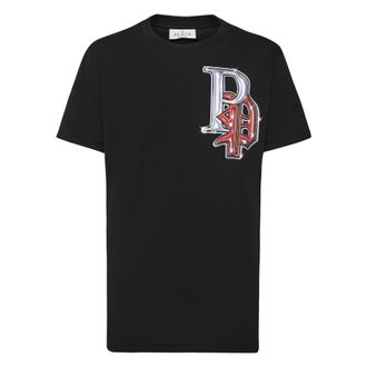Philipp Plein Homme, Tops, Noir, Taille: 3XL T-shirt Round Neck SS Skully Gang