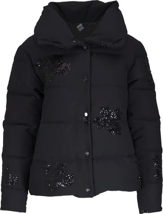 Herno Daunenjacke mit Pailletten - Schwarz