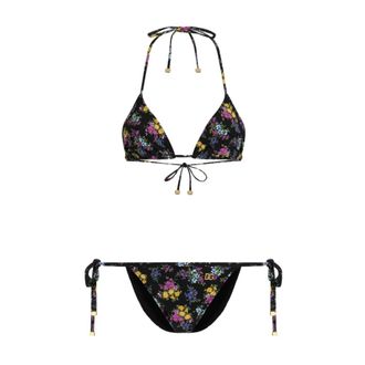 Dolce & Gabbana Kleiner Triangel-Bikini mit Blumenmuster - - Swimwear - Damen - Schwarzk - S