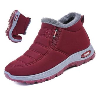Generic Chaussures orthop&eacute;diques en coton &eacute;pais pour femme - Chaudes et antid&eacute;rapantes - Confortables - Fourrure thermique et douce, bordeaux, 38.5 EU