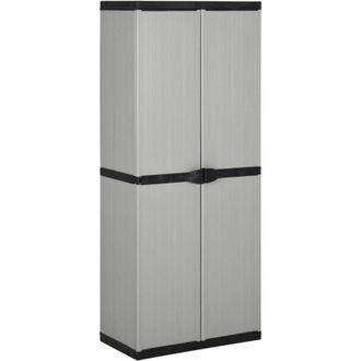 vidaXL Armoire de rangement de jardin 3 &eacute;tag&egrave;res Gris/noir 68x40x168cm Vidaxl