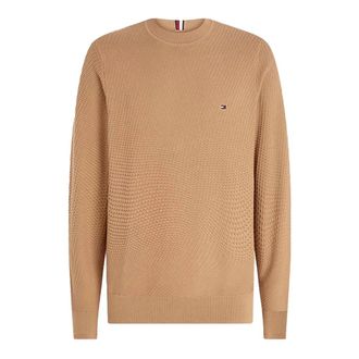 Tommy Hilfiger Rechteckige Struktur Crew Neck Pullover - - Knitwear - Herren - Braun - 2XL