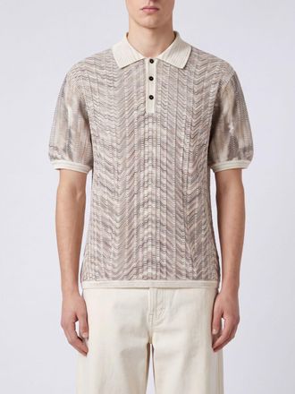 Missoni Polo en maille de coton et viscose &agrave; motif zigzag coupe slim