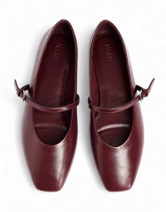 NA-KD ballerines &agrave; brides en bordeaux-Rouge
