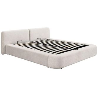 Vente-Unique Lit coffre 160 x 200 cm - Tissu - Beige - JUDALO de Maison C&eacute;phy