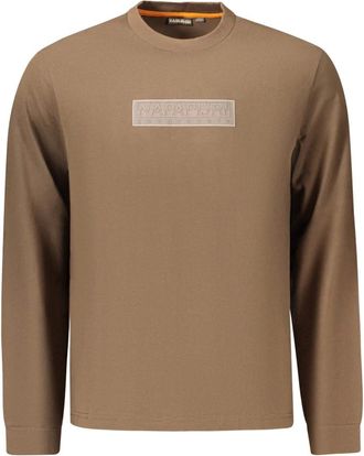 Napapijri T-shirt Manches Longues Logo Box - Homme - Tops - Brun - Taille: XL
