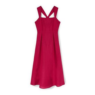 Motivi Femme, Robes, Rose, Taille: 44 FR Robe &agrave; encolure carr&eacute;e en m&eacute;lange de lin