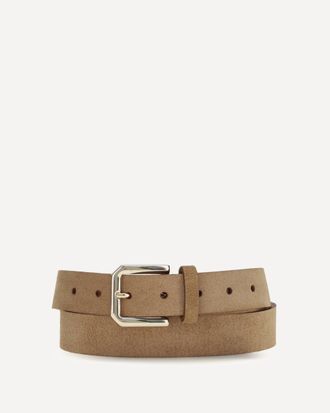Brunello Cucinelli Reverse Calfskin Belt with Square Buckle Male 110