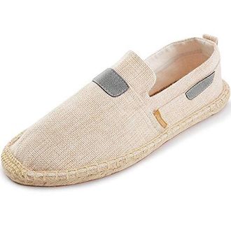 Alexis Leroy Espadrilles Plates en Coutures pour Hommes Beige 43 EU