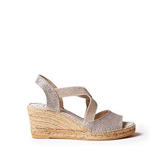 Toni Pons Espadrille Vegan pour Femme en Tissu - Sol-S Platine, 39 EU
