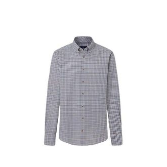 Hackett Chemise droite col boutonn&eacute; &agrave; carreaux en coton
