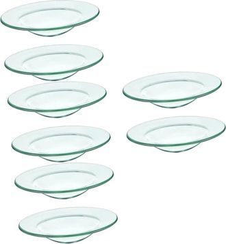 Amosfun 8 Stück Wachsschmelzschale Ersatz Rund Transparent Aromalampe Duftöl Schale Einfach zu Reinigen Wax Warmer Dish für Kerzenwärmer Elektrische Wachswärm