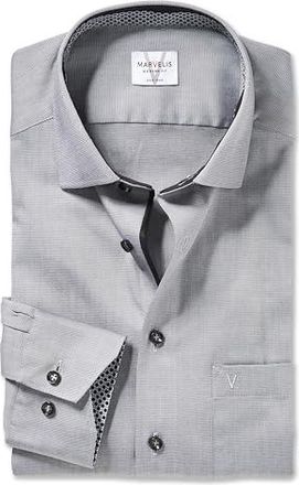 Marvelis Chemise &agrave; manches longues pour homme, en serg&eacute;, 13 New Kent, Gris argent&eacute; 63, 41